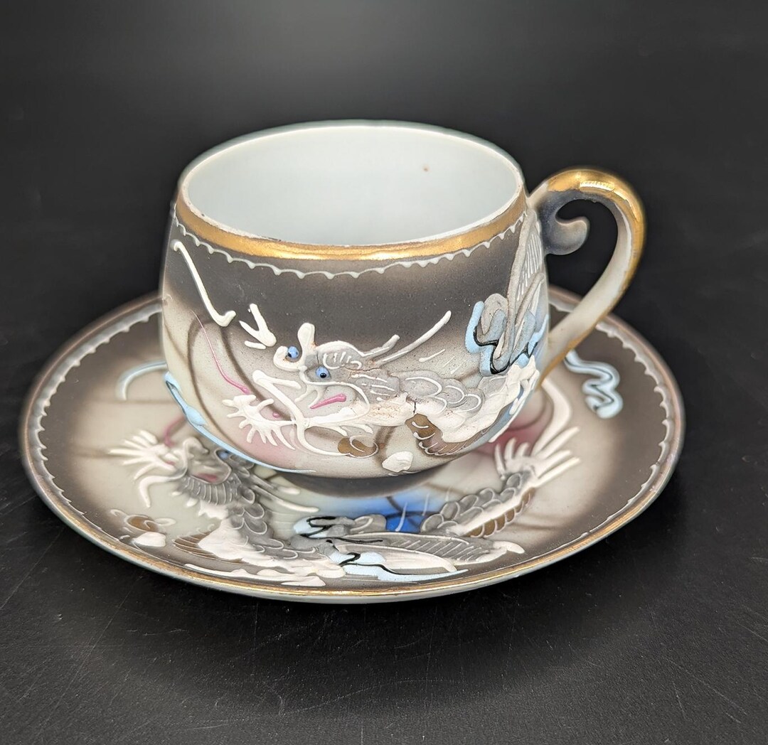 Vintage Geisha Girl Lithophane Dragonware Tea Cup and Saucer V3665 - Etsy