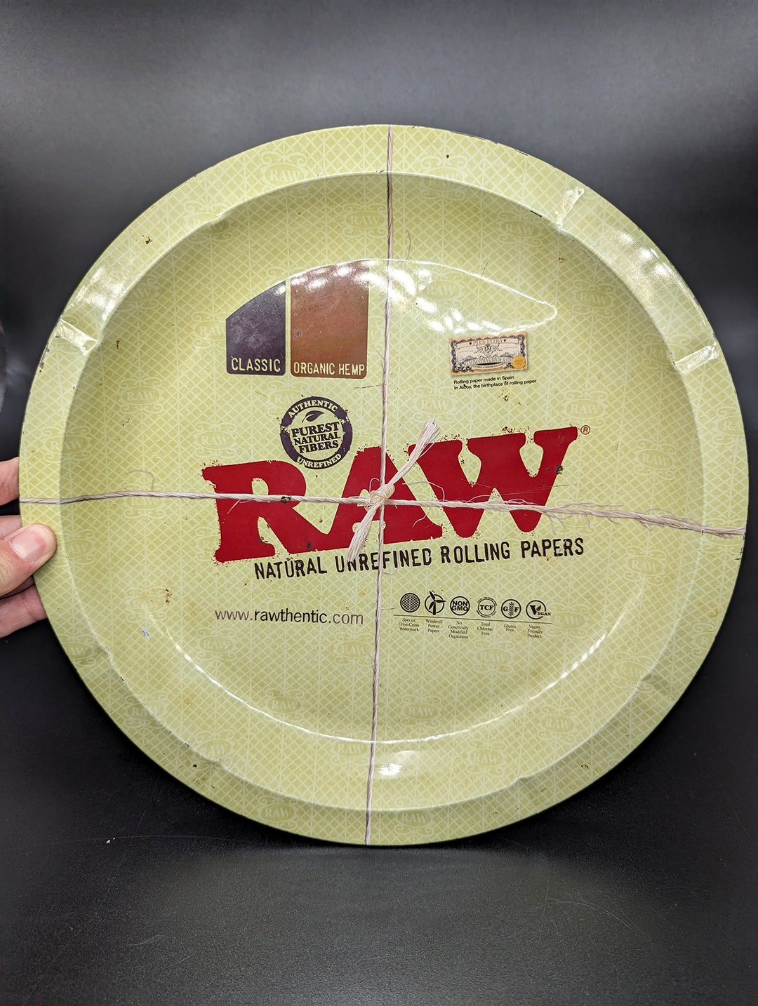 Vintage 12" Tin "raw Natural Unrefined Rolling Papers" Serving Tray or ...