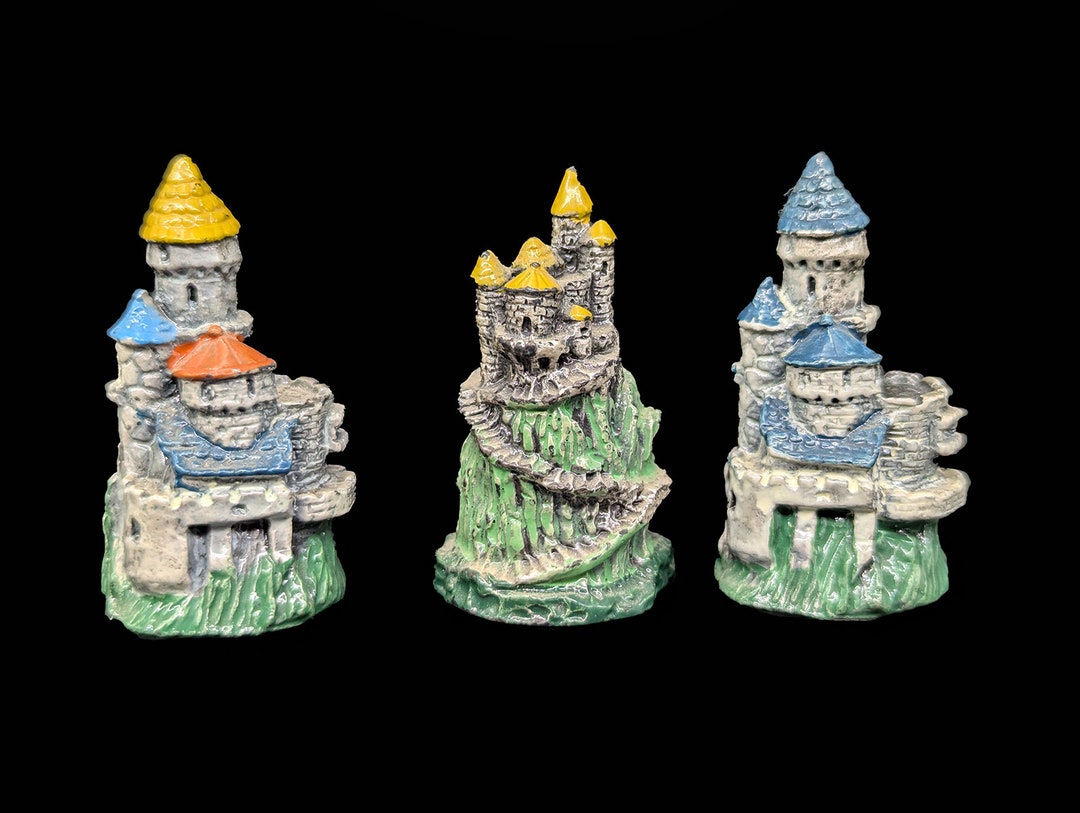 Vintage Cool SET of 3 Pewter Castle Collectible Thimbles by ENESCO ...