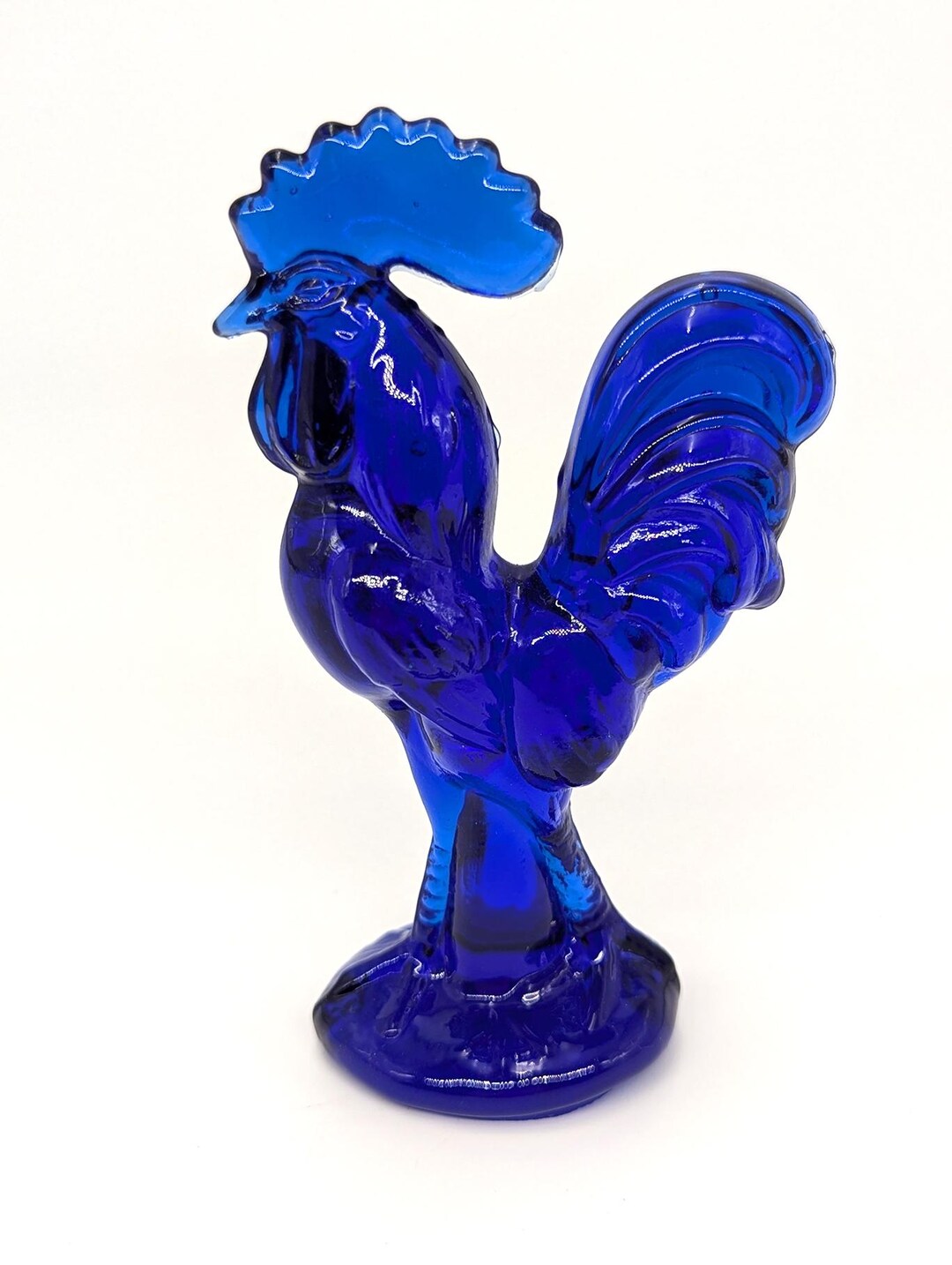 Vintage Beautiful Cobalt Blue Glass Rooster Figurine 4.5" Tall - V4000 ...