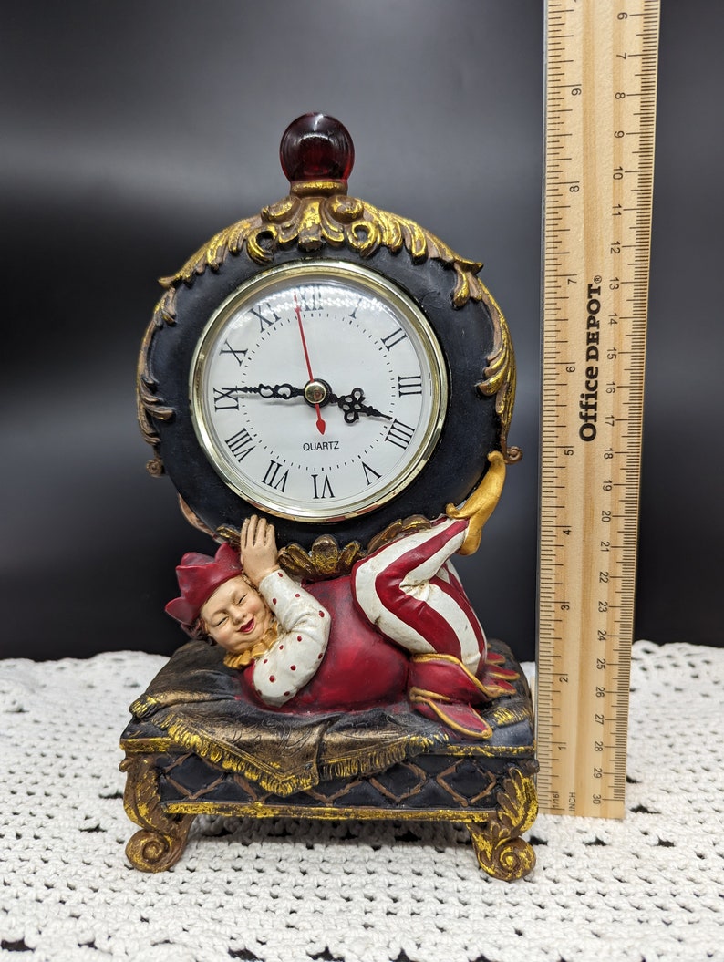 Vintage Mantle Clock With Italian Style Court Jester V1469 - Etsy