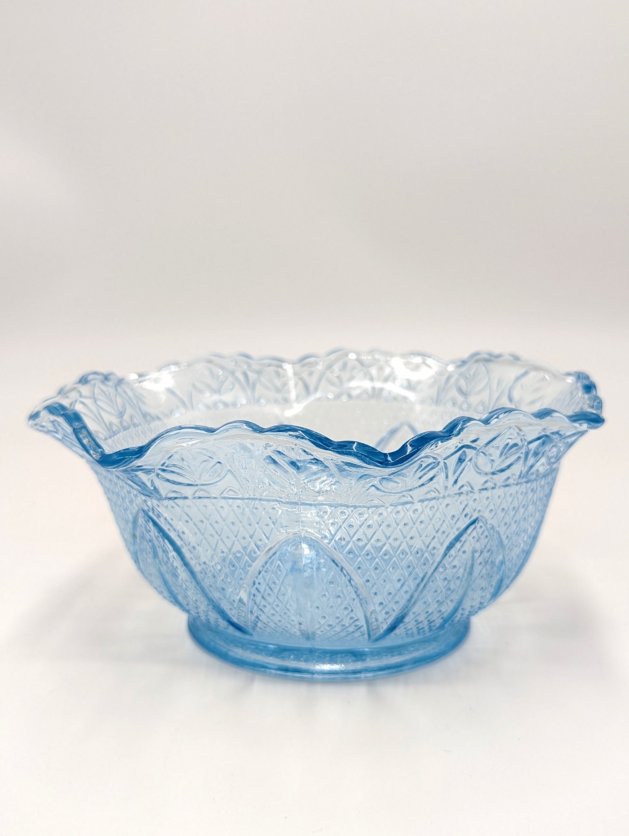 Vintage 1980s 7.5 Princess House Ice Blue Glass Bowl in - Etsy
