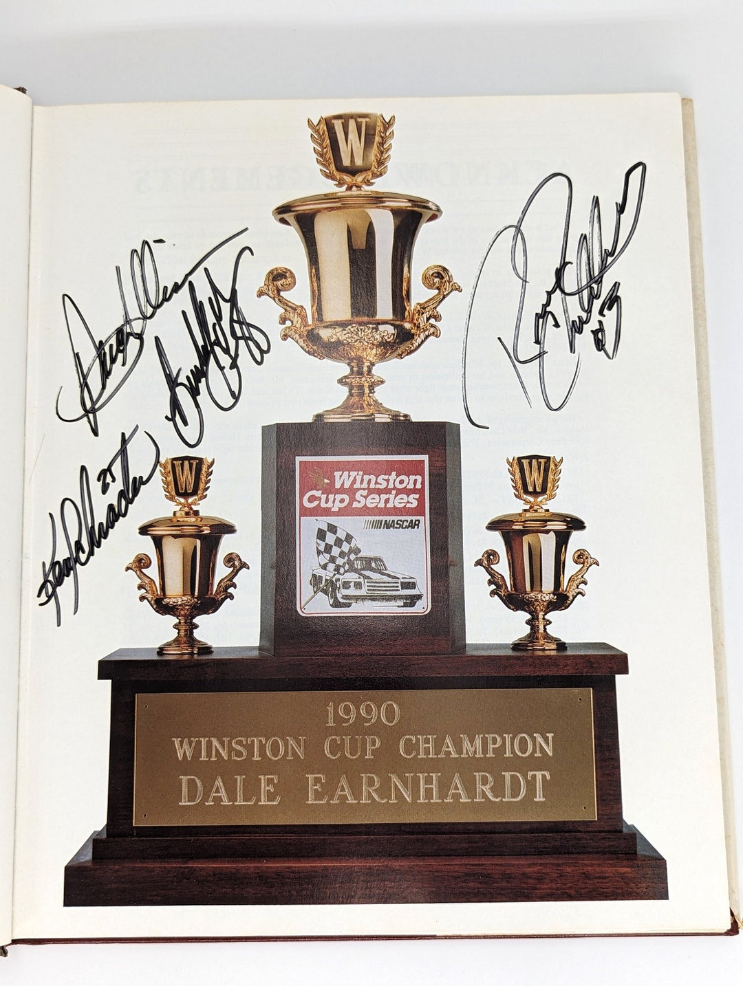 Vintage NASCAR GOLD! 1990 Winston Cup Yearbook With JSA Verified ...