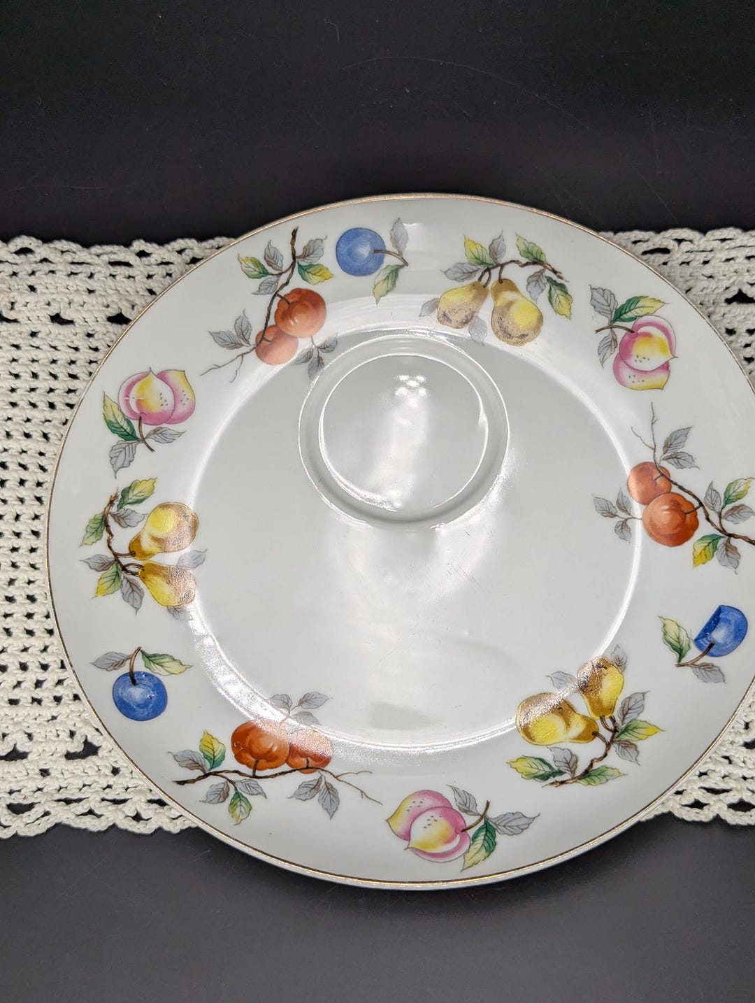 Vintage ROYAL GEOFFREY Fine China 9.25" Snack/lunch Plate "fruit Bounty ...