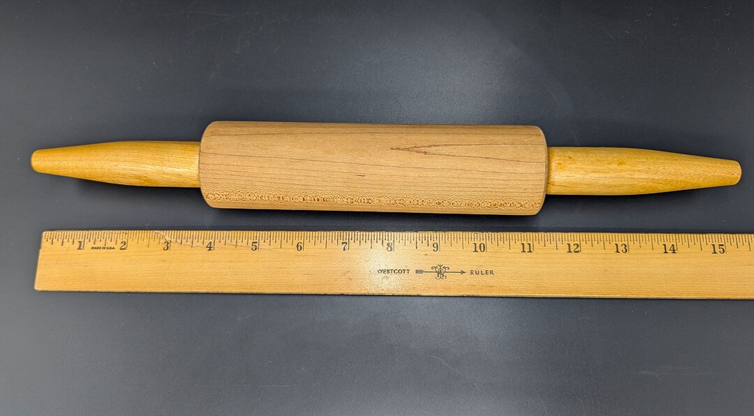 Vintage Unique Size Wooden Rolling Pin Rolling Surface is 7" - Overall ...