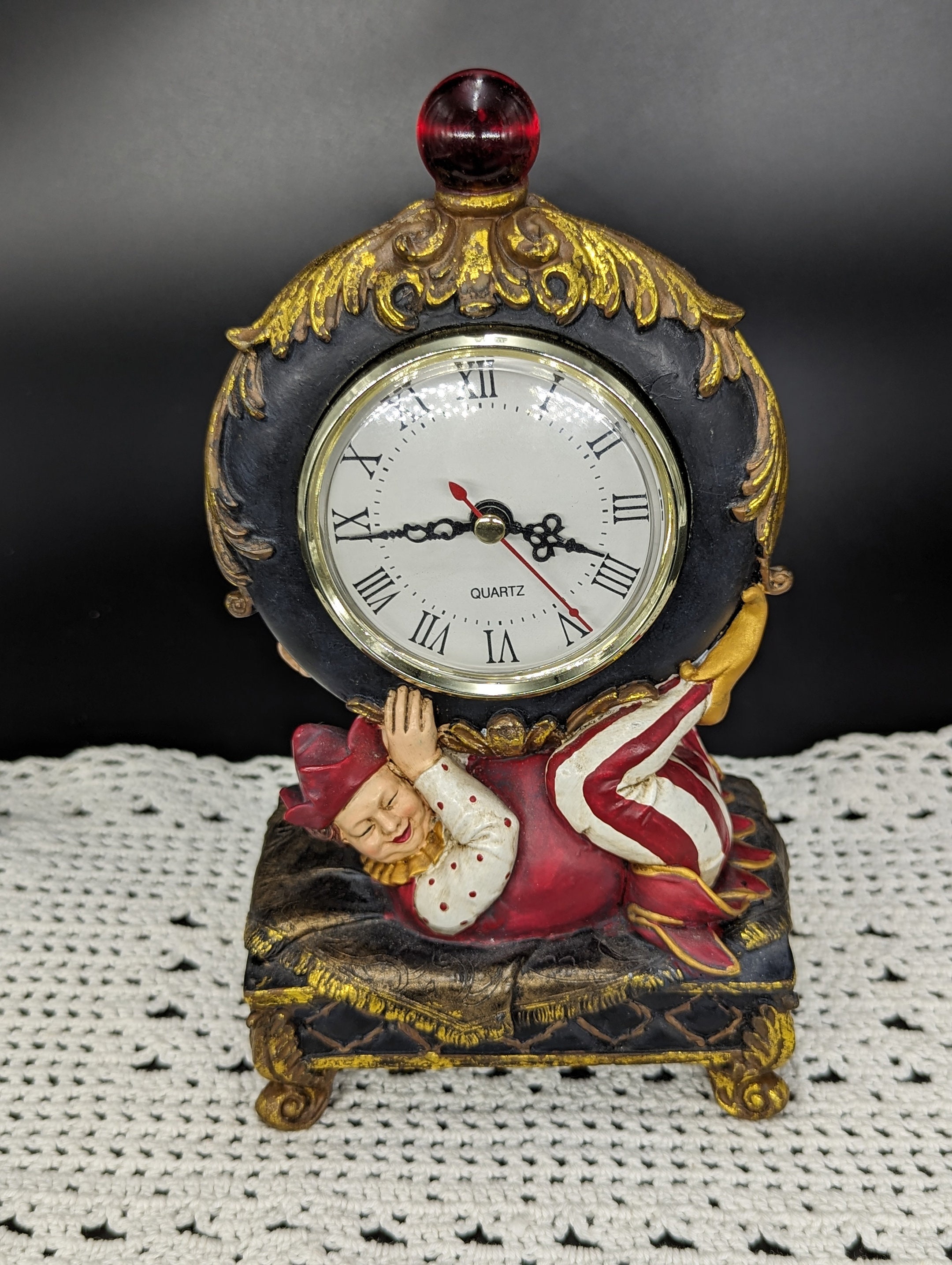 Vintage Mantle Clock With Italian Style Court Jester V1469 - Etsy