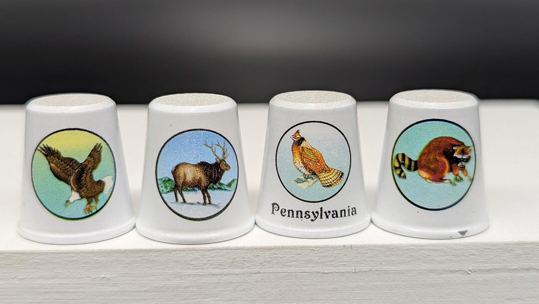 Vintage SET of 4 Collectible Enamel Over Metal/pewter Potter County PA ...