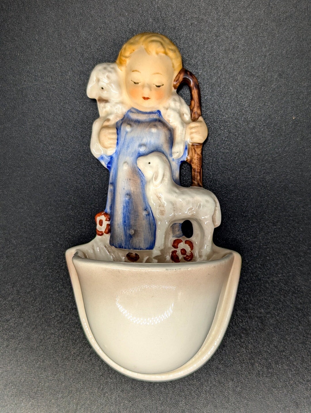 Vintage 1980s M.I. Hummel Holy Water Font Shepherd With Sheep 35/0 Goebel West Germany V2877 - Etsy