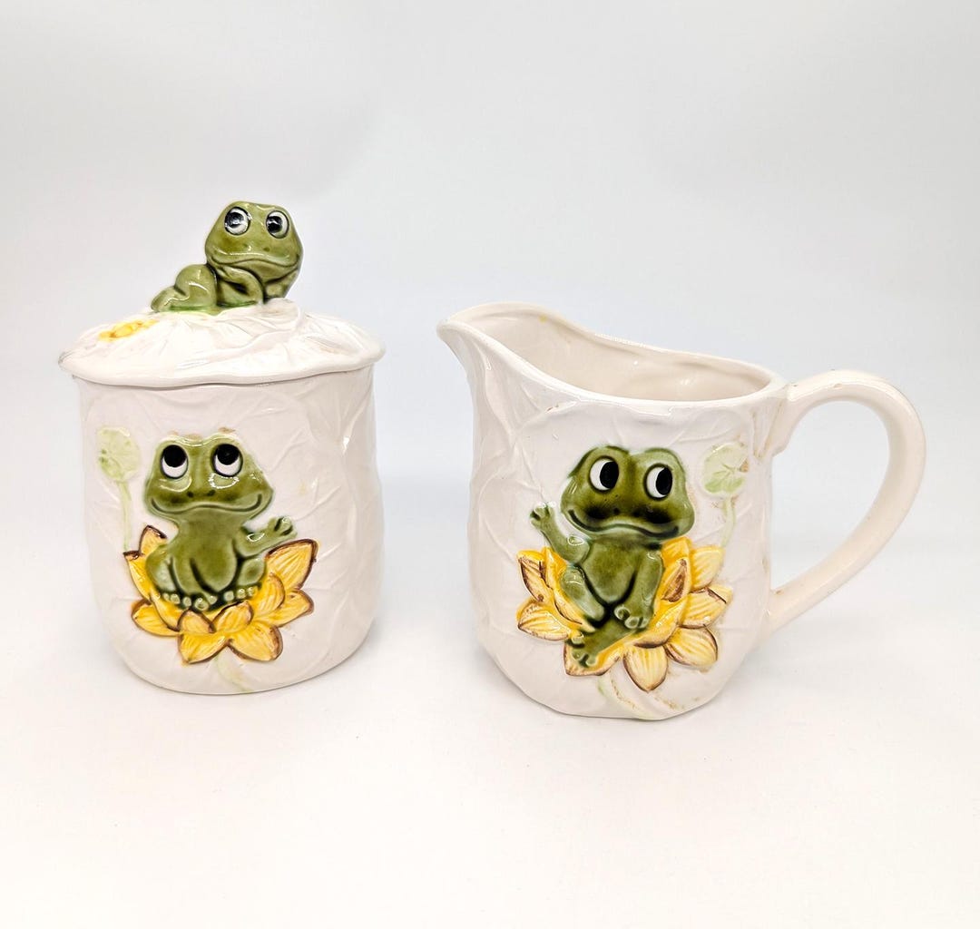 Vintage 1970s NEIL THE FROG Creamer and Sugar Bowl/small Canister From ...
