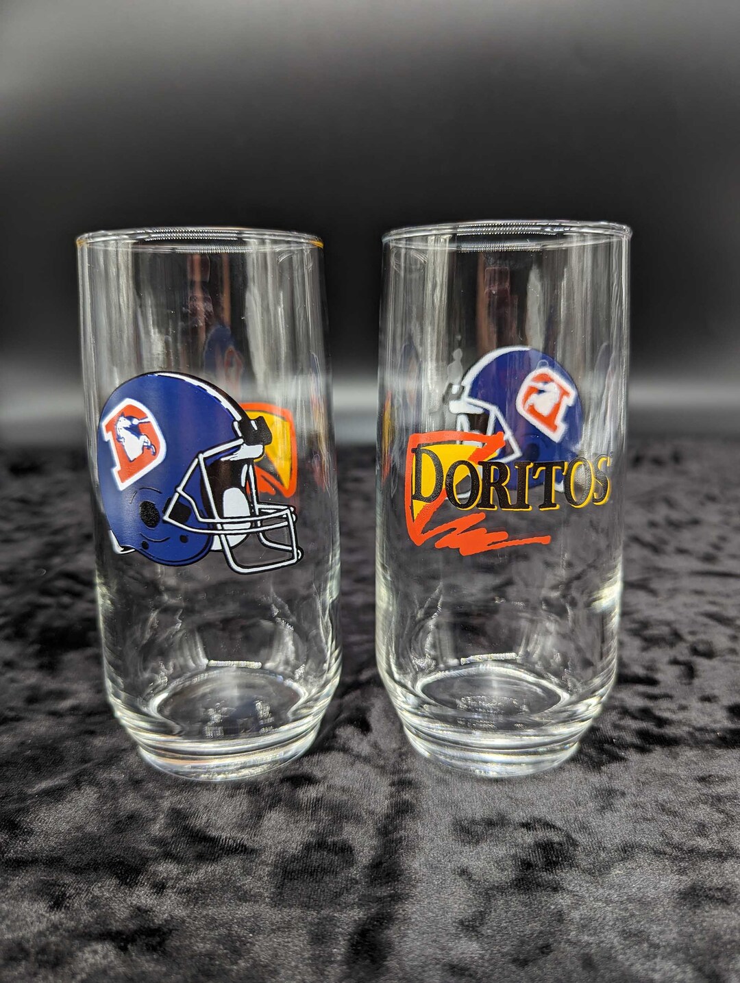 Vintage Pair of Doritos Denver Broncos Football 16 Ounce Glasses V1860 ...