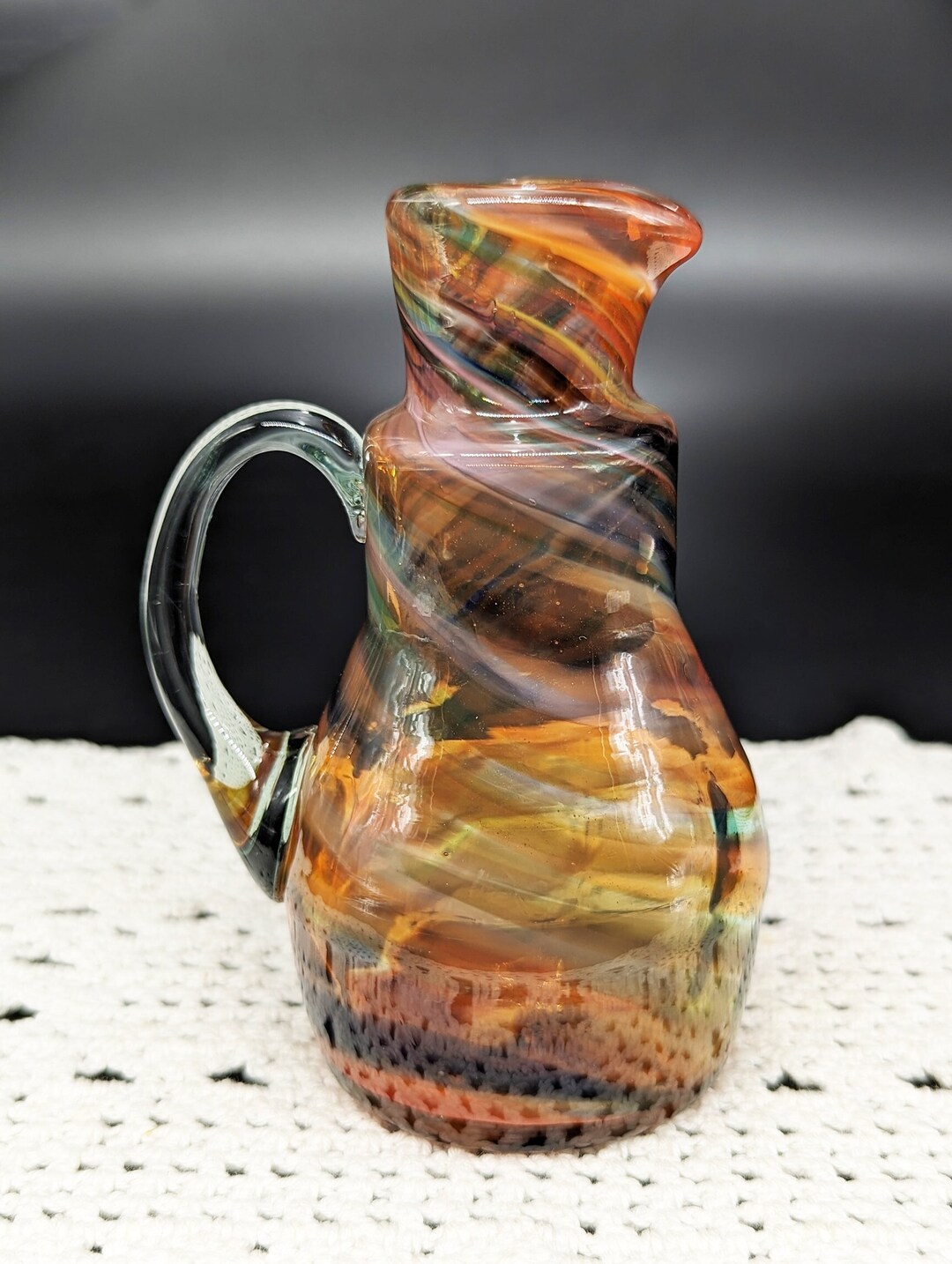Vintage Thick Hand-blown Multi-colored Swirl Glass 5" Cruet - V2221 - Etsy