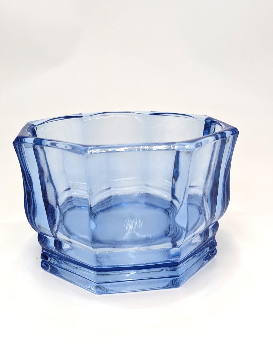 Vintage Indiana Glass Blue Octagon Design Bowl 5" Across X 3.5" Tall ...