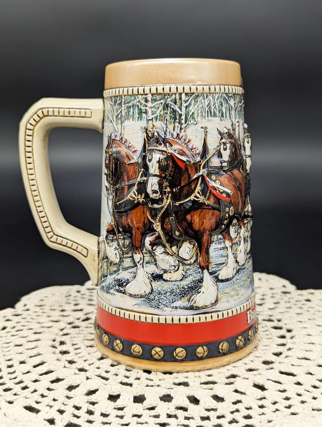 Vintage 1988 Budweiser Annual Holiday Beer Stein - Collector's Series ...