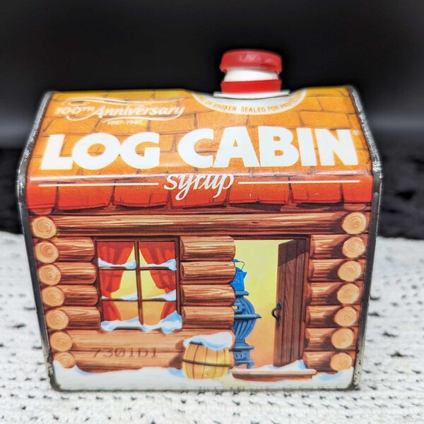 Log Cabin Syrup Tin - Etsy