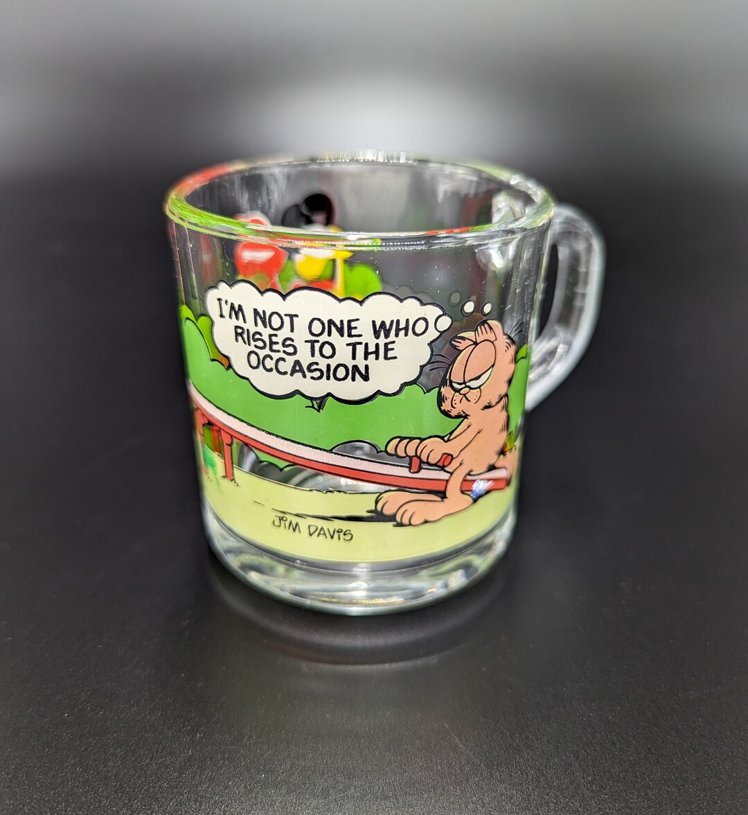 Vintage 1980 Anchor Hocking Mcdonald's Garfield Glass Mug With Odie ...