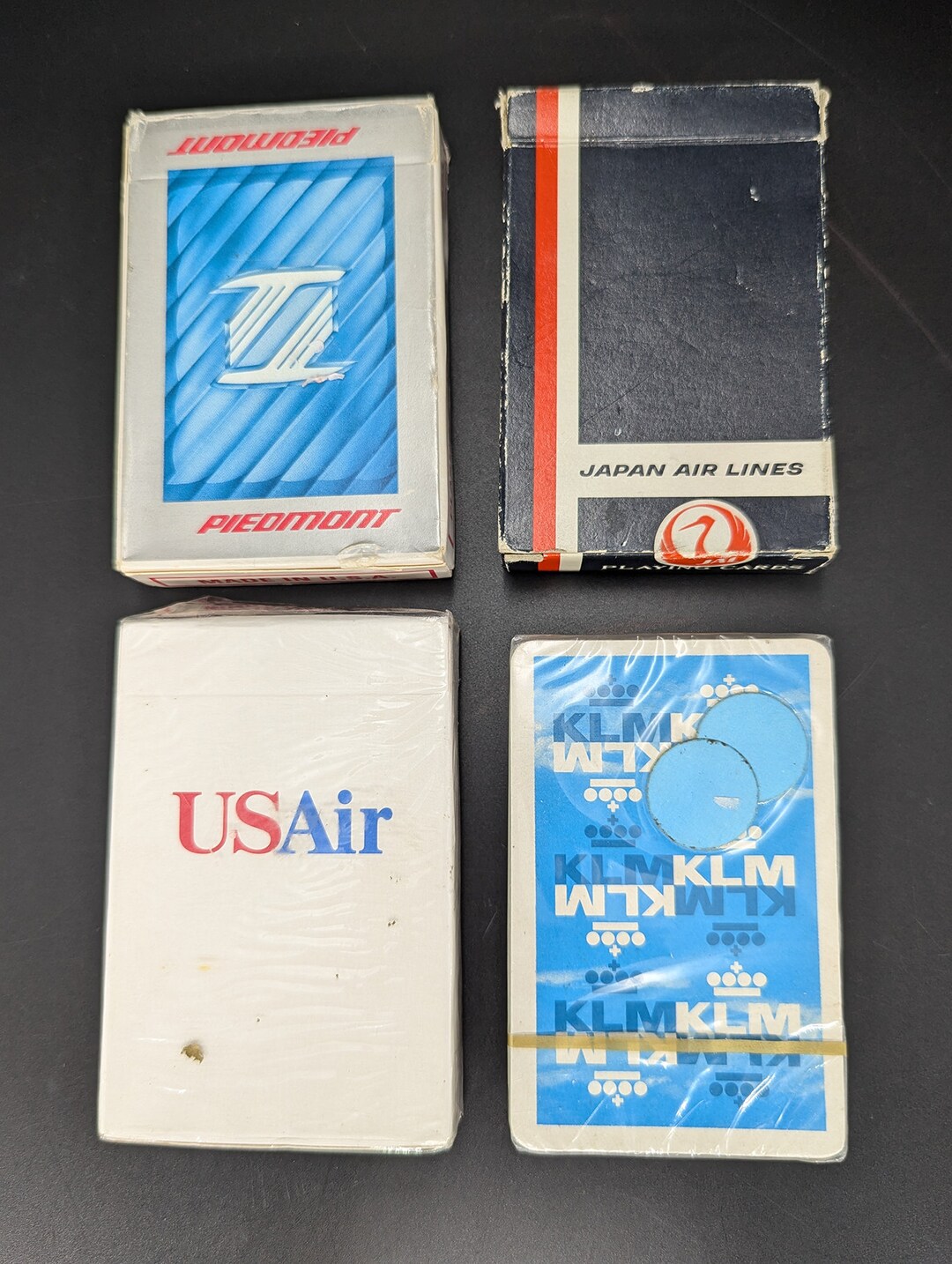 Vintage Group of 4 Unique Complete New Decks of Airline Playing Cards ...