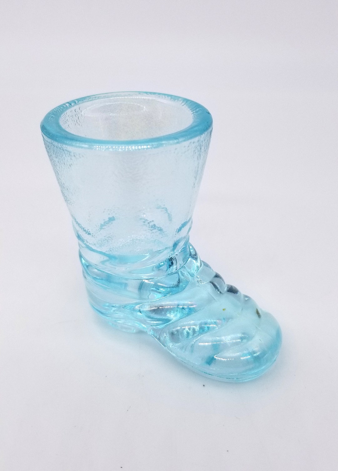 Vintage Imperial Glass Iced Blue/azure Blue Glass Boot Toothpick/match ...