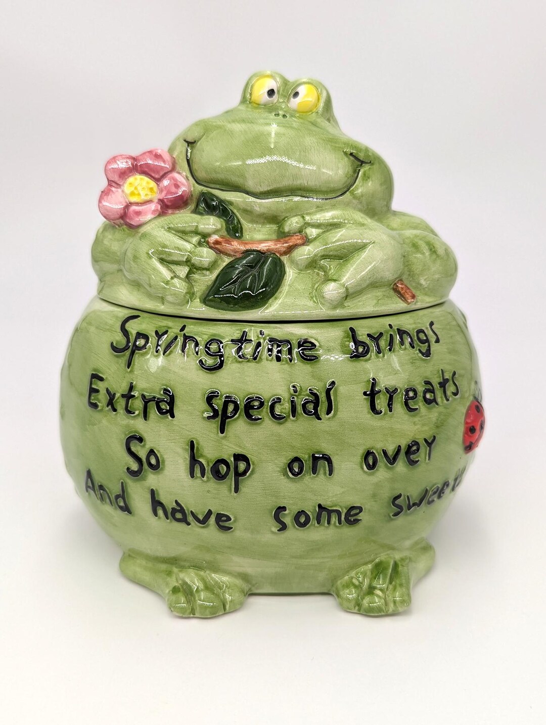 Vintage Cute GANZ Ceramic Whimsical Frog Cookie Jar/treat Jar - V4212 ...