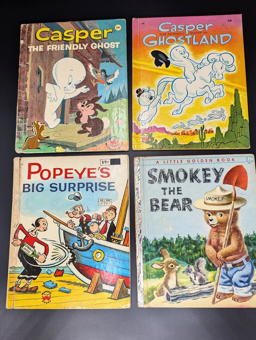 Vintage Group of 4 1950s-1970s Little Golden Books and Wonder Books ...