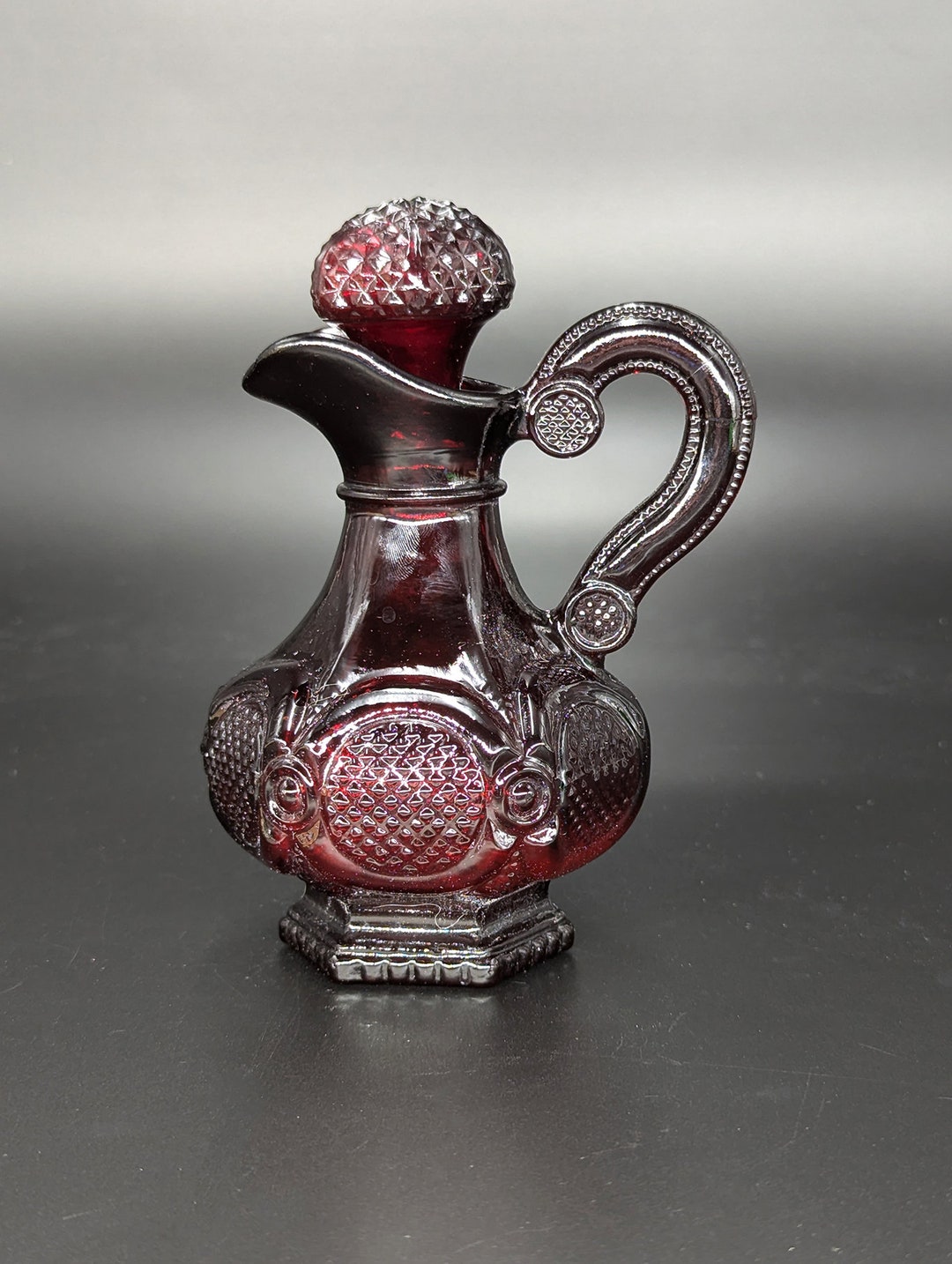 Vintage AVON Red Glass Cruet With Stopper From Avon's 1876 Cape Cod ...