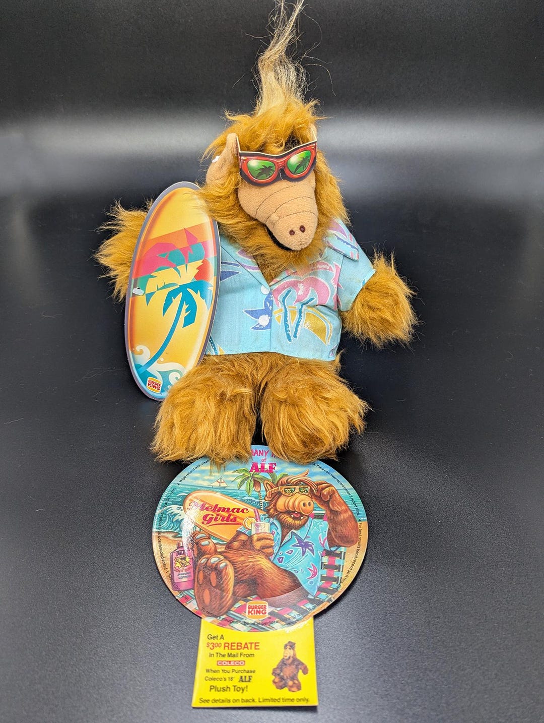 Vintage 1988 ALF Hand Puppet and Record From Burger King SURFER ALF ...