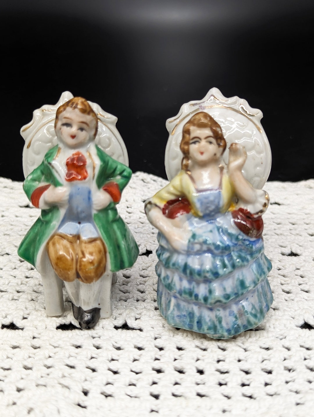 Vintage 1940s Pair of Made in Occupied Japan Colonial Man and Woman in ...