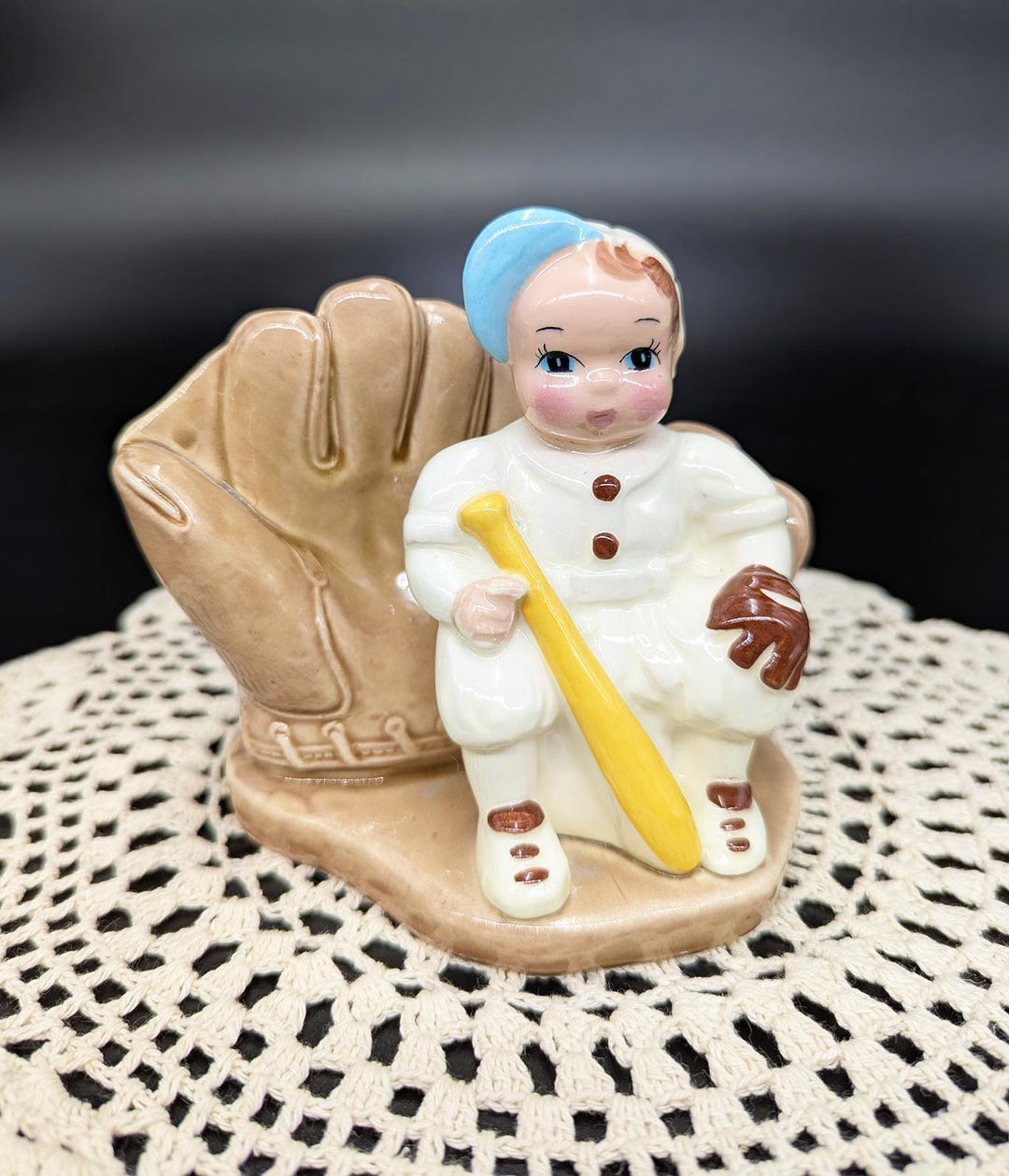 Vintage 1950s Japan Ceramic Baseball Player Boy Planter - V3824 - Etsy