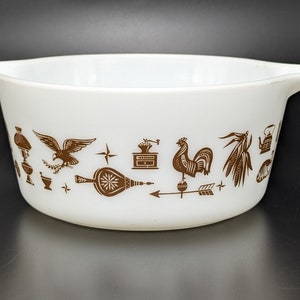 Vintage PYREX Early American 1-1/2 Quart Casserole/baking Dish With ...