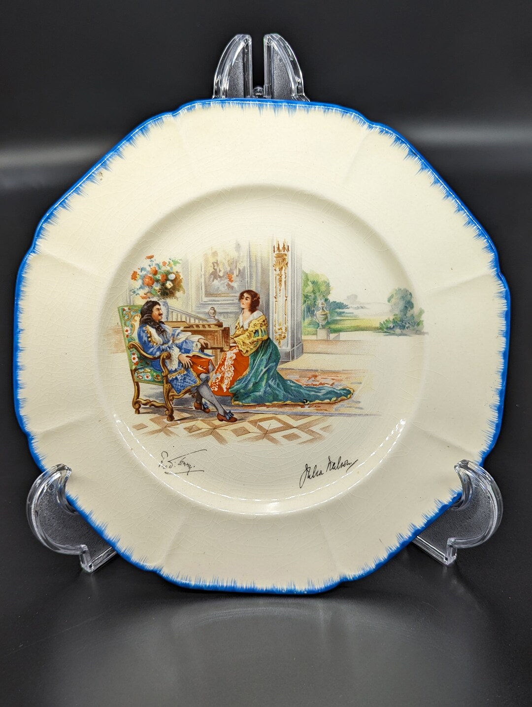Vintage 1930s Parrott & Co. Coronet Ware "nell Gwyn" 10" Dinner Plate ...