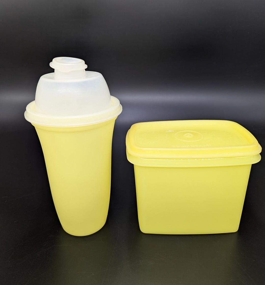Vintage Tupperware 1970s Quick Shake Mixer and Rectangular Storage ...