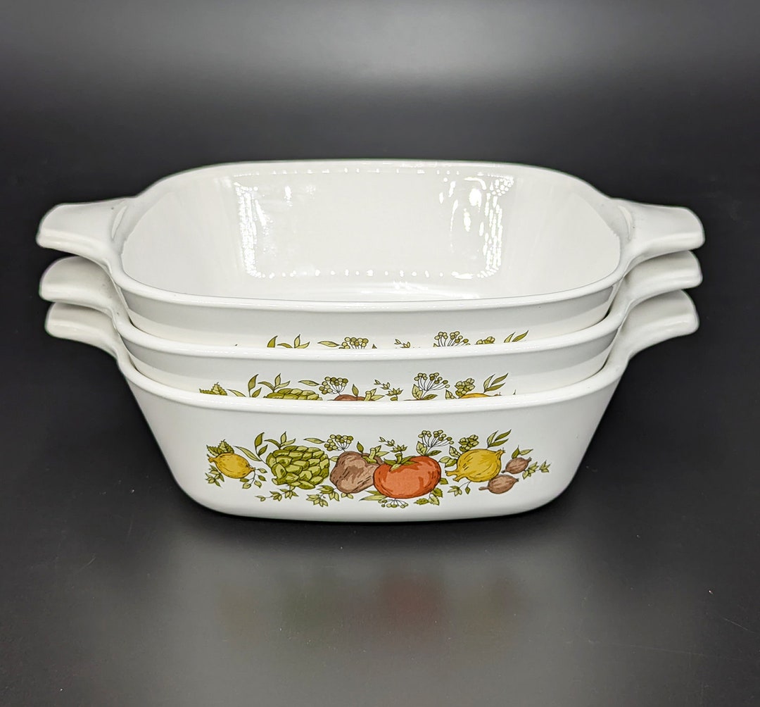 Vintage 1970s SET OF 3 Corning Ware Spice of Life P-41-B 1-3/4 Cup ...
