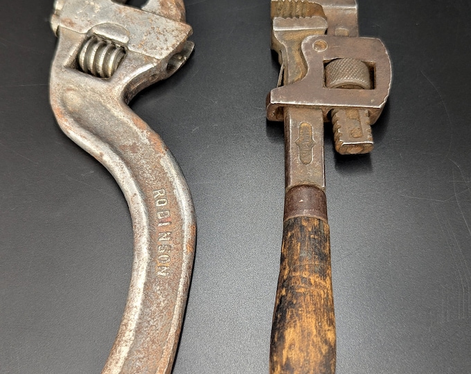 Vintage Early 1900s Pair of Very Unique Adjustable Monkey Wrenches 6.5 ...
