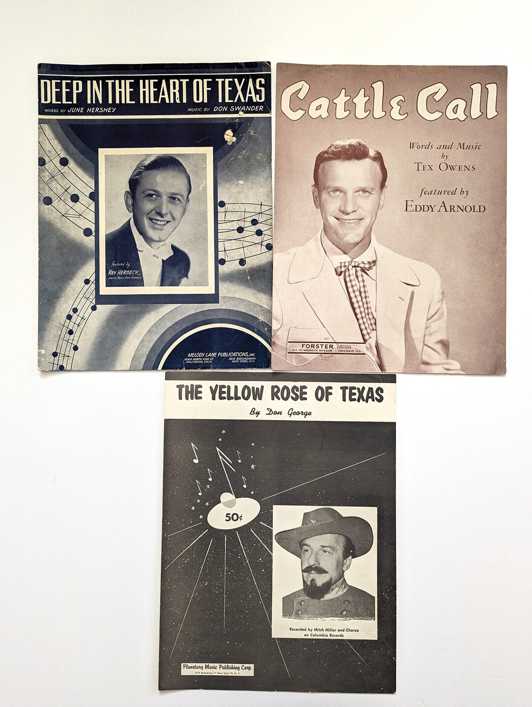 Vintage Group of 3 Classic Sheet Music From 1940s-50s Mitch Miller Eddy ...