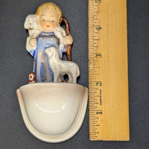 Vintage 1980s M.I. Hummel Holy Water Font Shepherd With Sheep 35/0 Goebel West Germany V2877 - Etsy