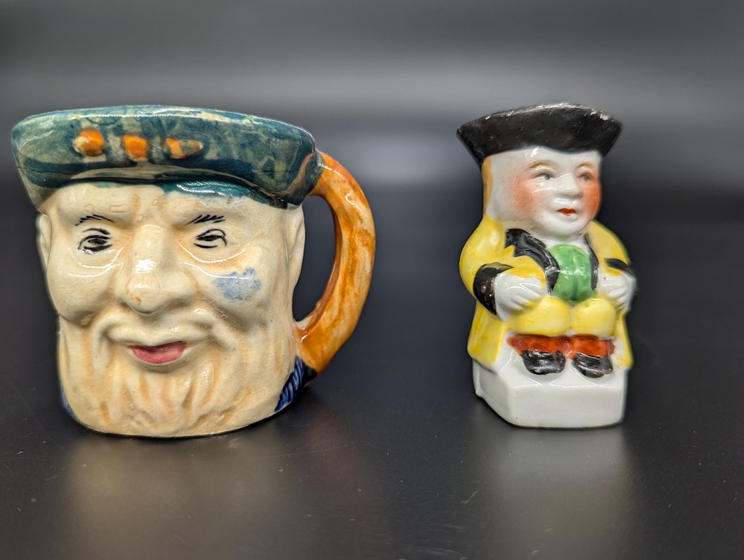 Vintage Japan Small Toby Mugs One Has Bluff Kinsiha on Back - One is a ...