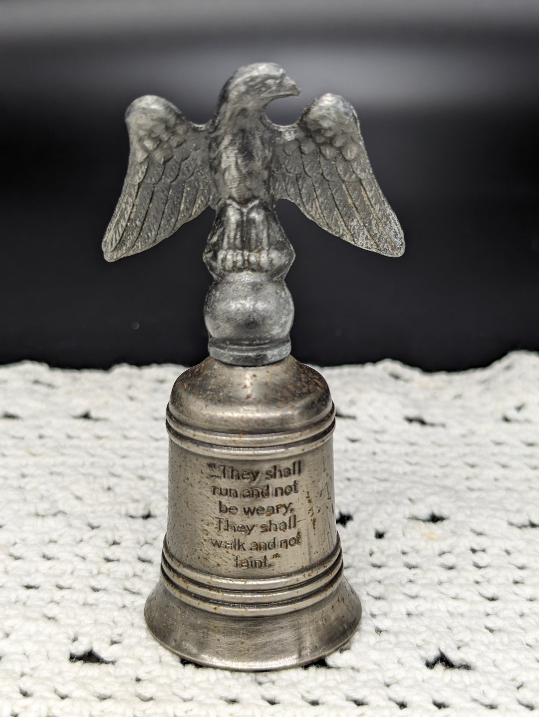 Vintage Pewter Eagle and Metal Bell With Isaiah 40:31 Quote - V1281 - Etsy