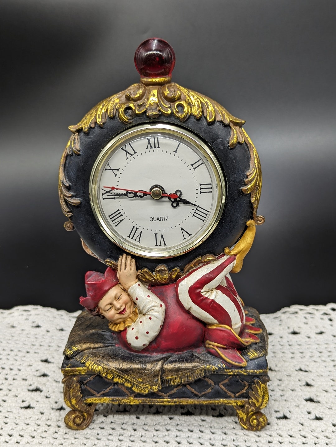 Vintage Mantle Clock With Italian Style Court Jester V1469 - Etsy