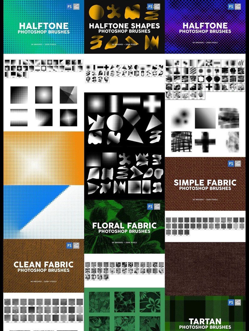 5600 Photoshop Brushes Bundle - Photoshop Overlays, Textures, Fabrics, Artistic, Leaves ...