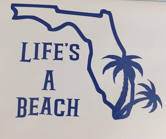 Florida Life's a Beach Window Decal Color Options | Etsy