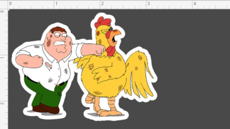 Peter Griffin Fights the Chicken Sticker, Family Guy Sticker - Etsy