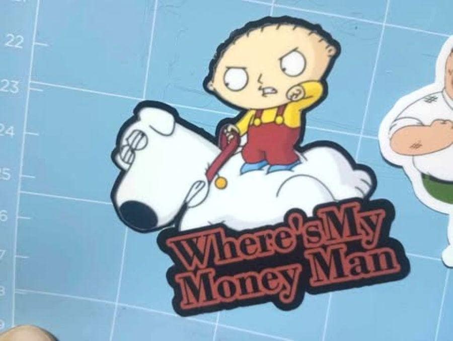 Stewie Griffin, Where's My Money Man Sticker, Family Guy Sticker - Etsy