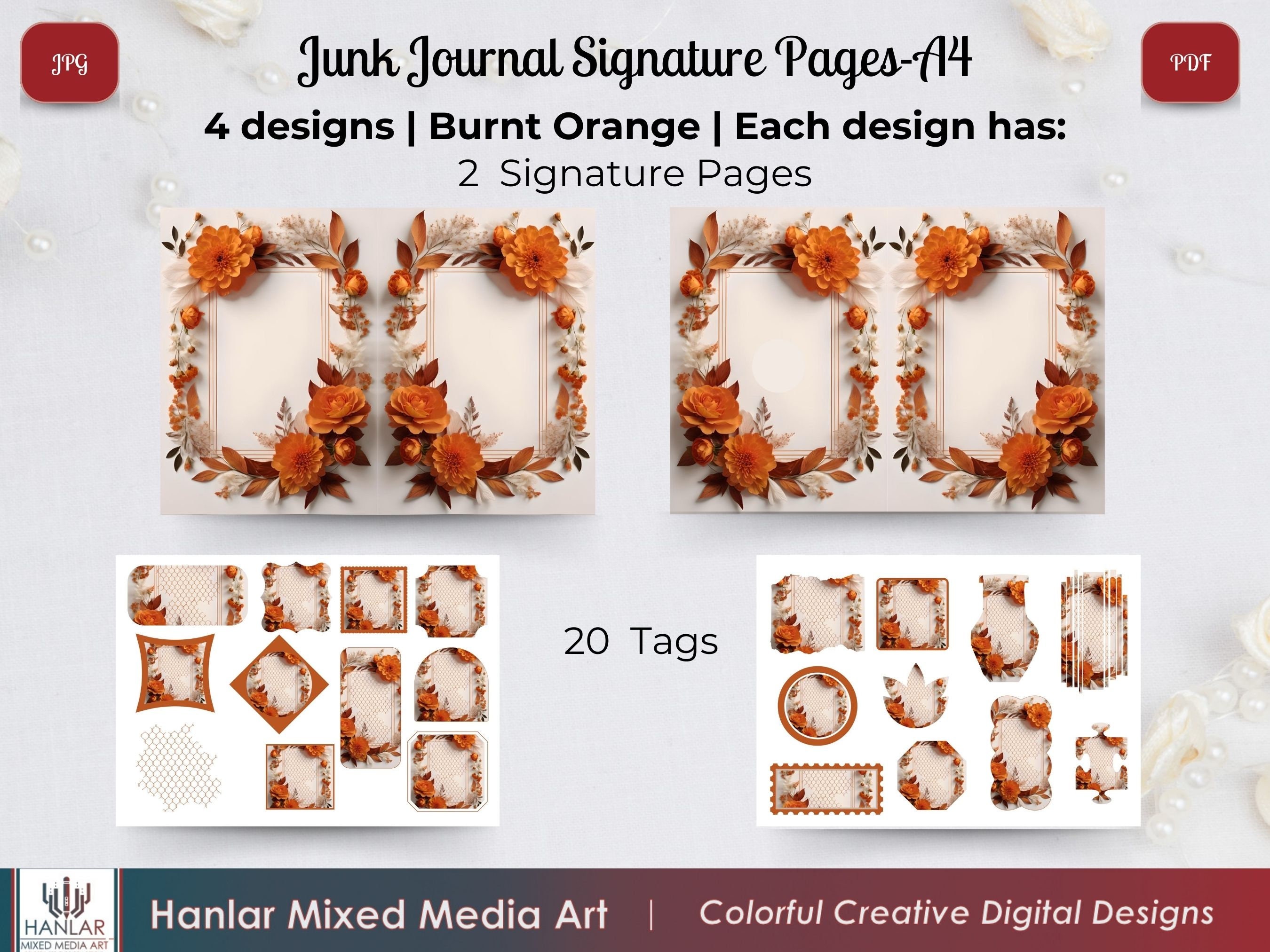 8-A4 L/scape Printable Digital Signature Pages-burnt Orange - Etsy