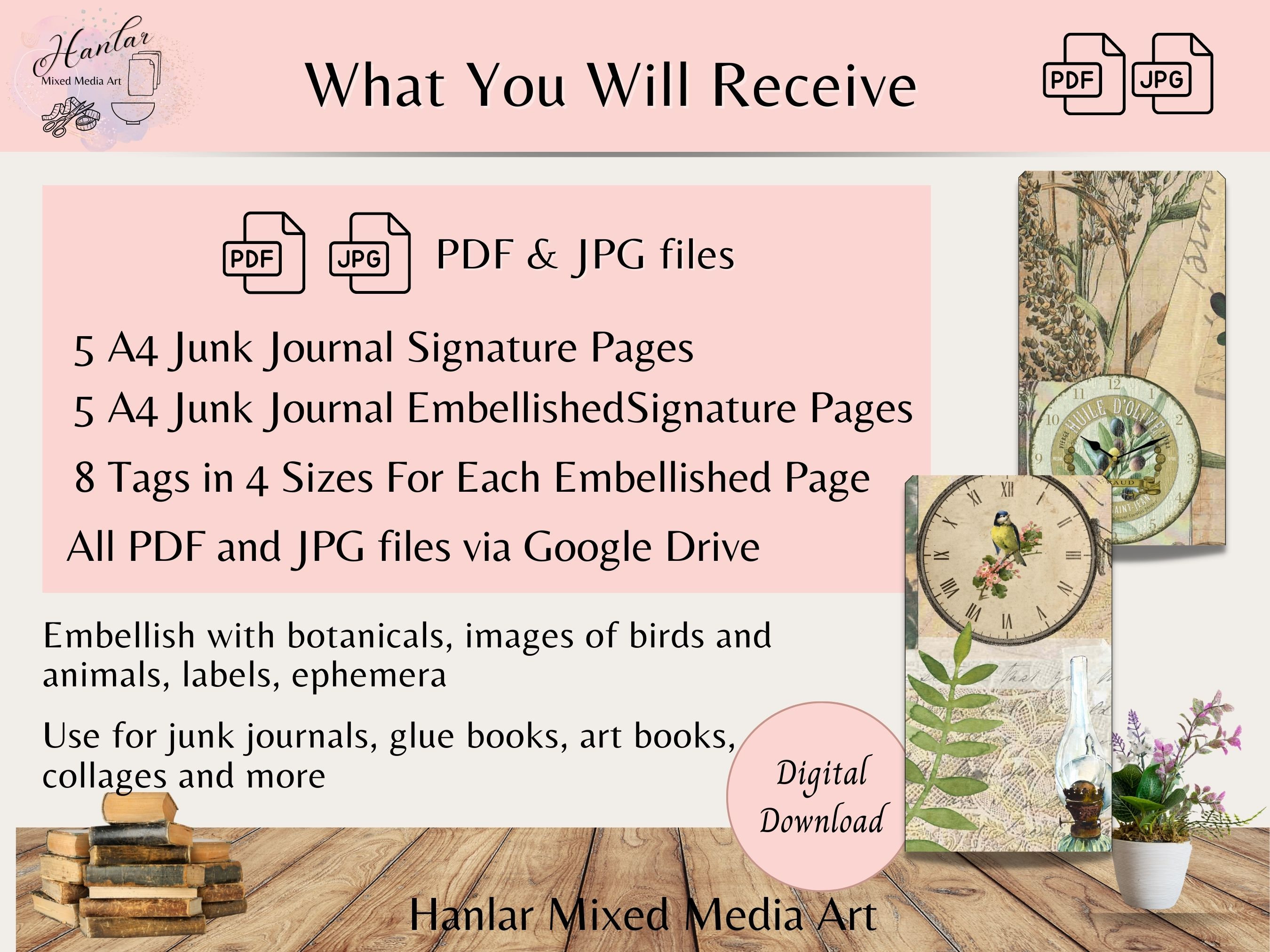 Bundle 10 A4 Handmade Collage Signature Background - Etsy