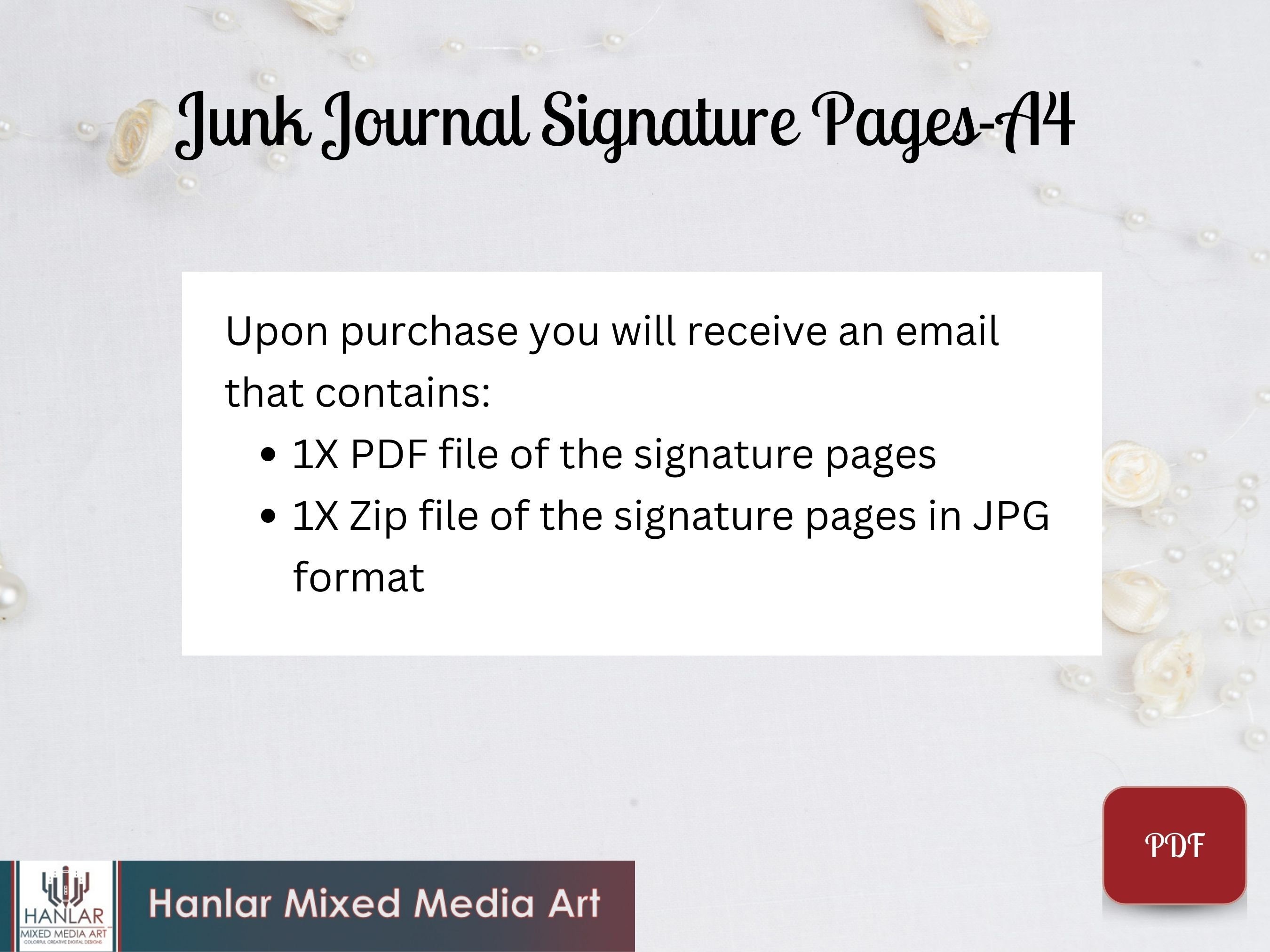 7-A4 L/scape Printable Digital Made Signature Pages - Etsy