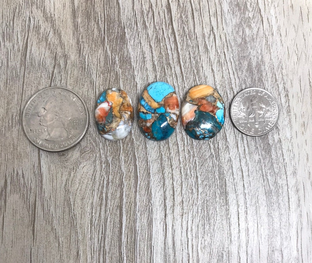 Orange Spiny Turquoise Cabs - Etsy