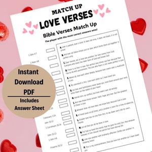 Love Bible Verses Match Game - Etsy