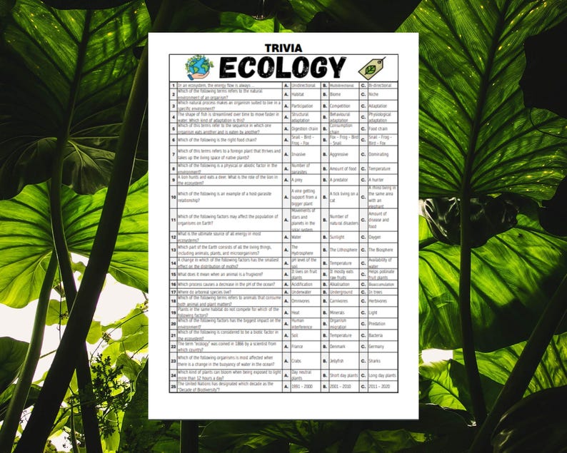 Eco Trivia Game: Environmental Quiz, Teacher Resources (digital ...