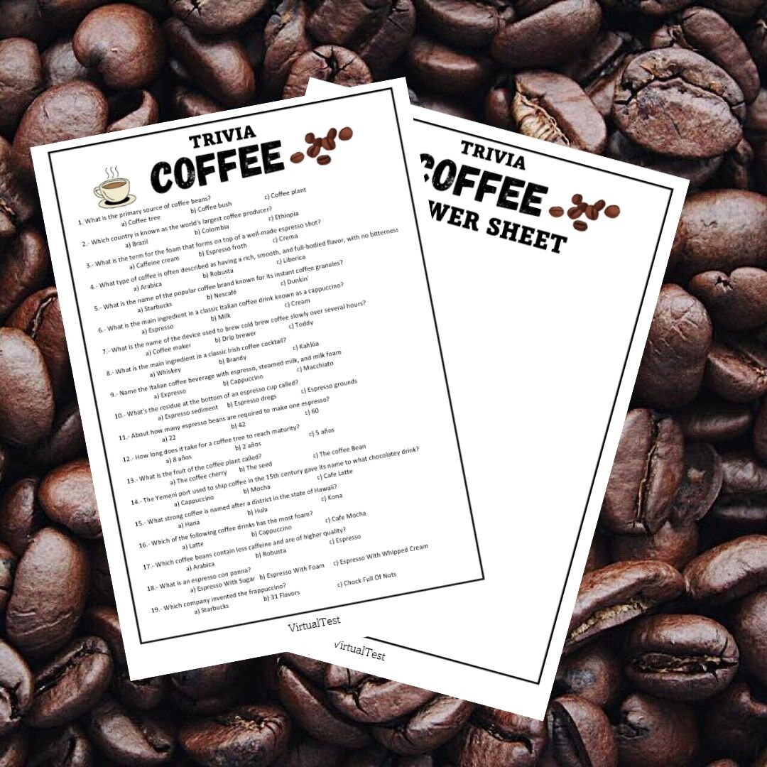 Coffee Trivia, Coffee Quiz, Pub Trivia, Beer Gaming, Alcohol Trivia ...
