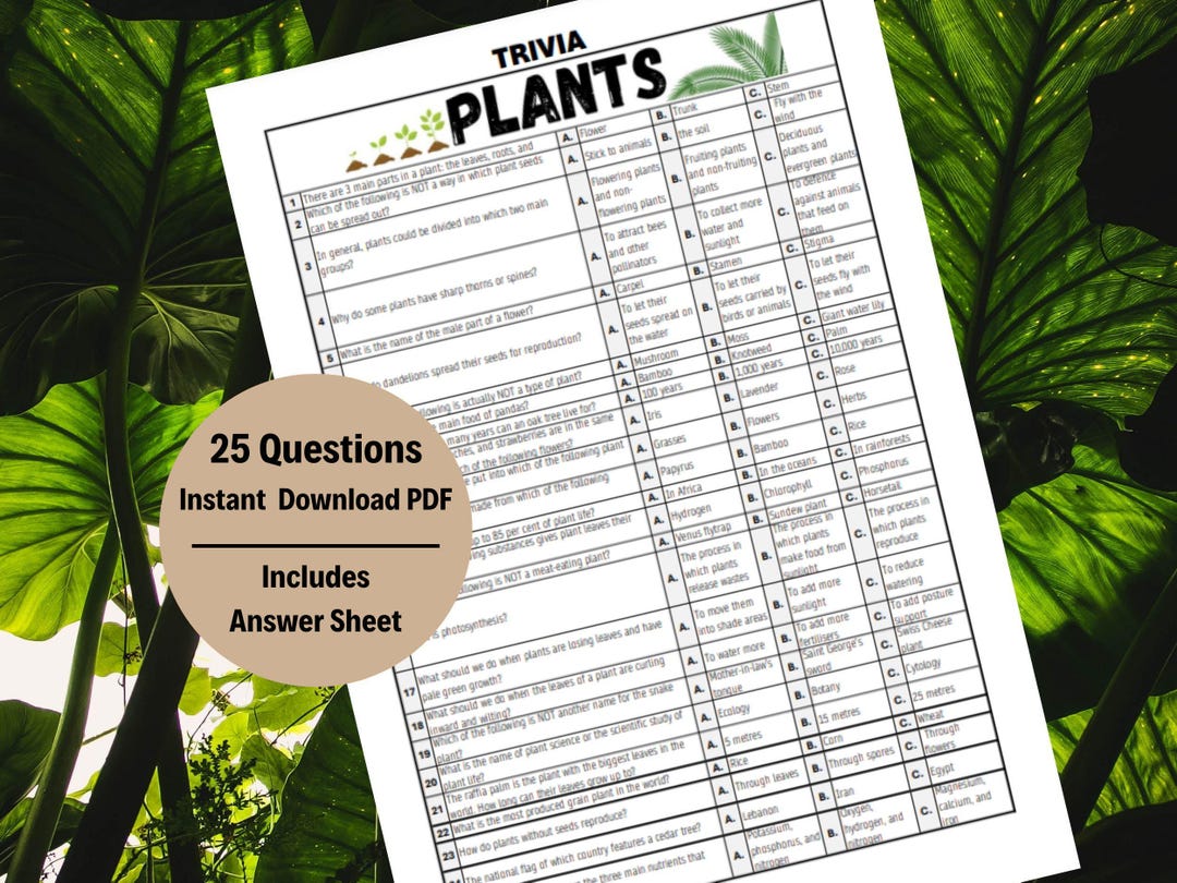 Plant Trivia, Eco Trivia Game, Teacher Resources, Quiz Game, Family ...
