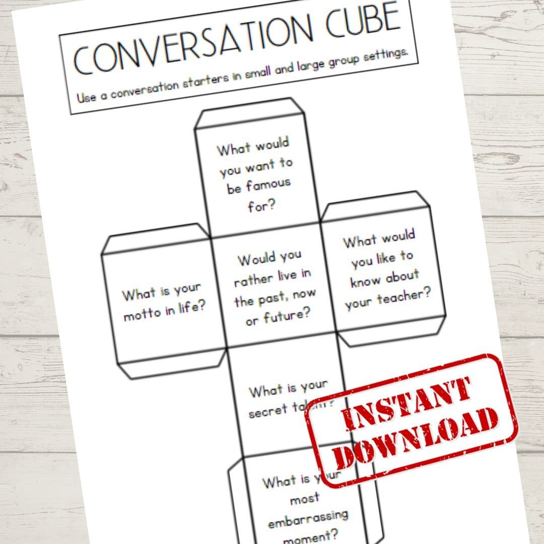 Conversation Cube Conversation Starter Cube Conversation Starter Cards ...